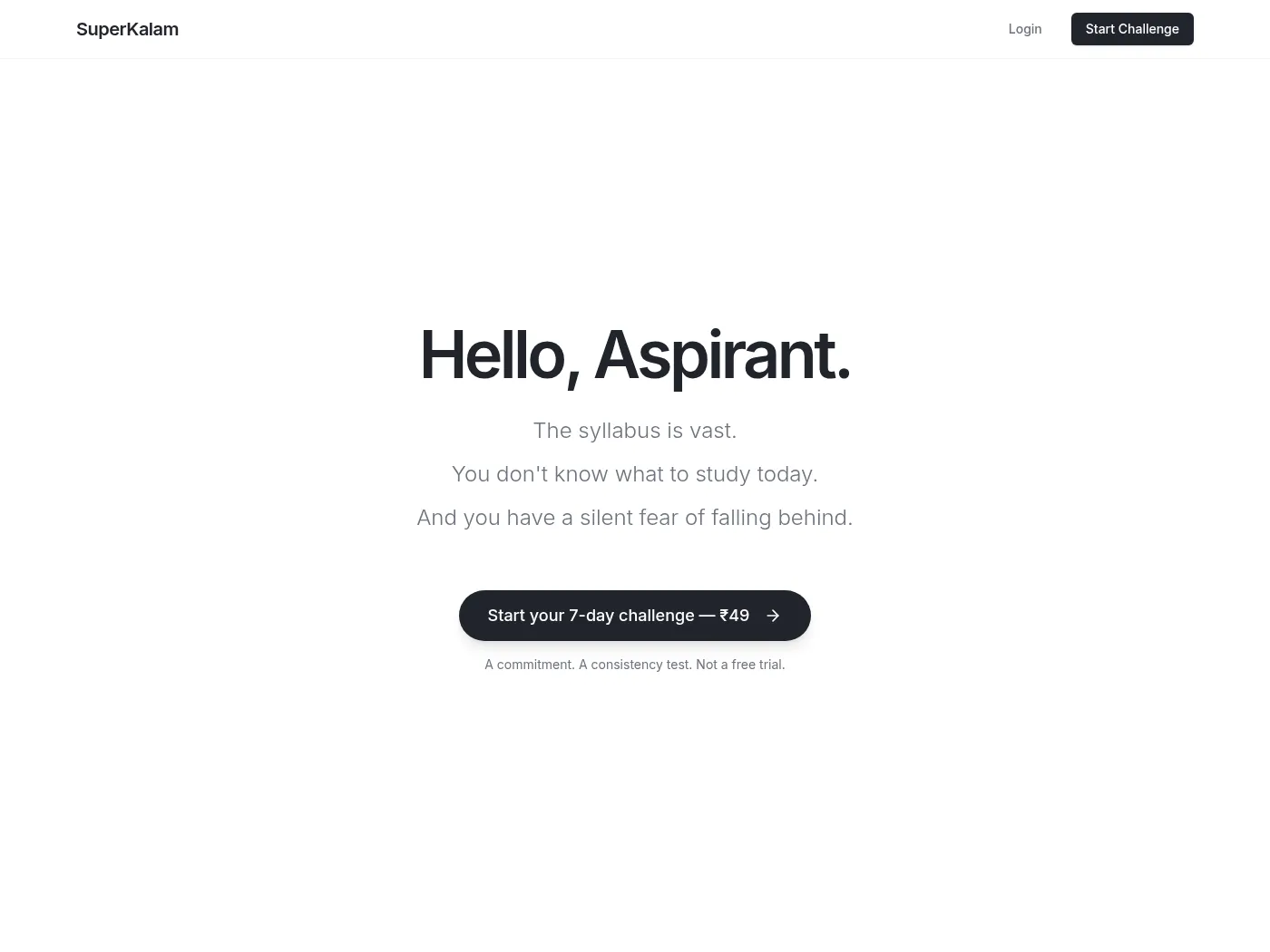 SuperKalam Landing Page