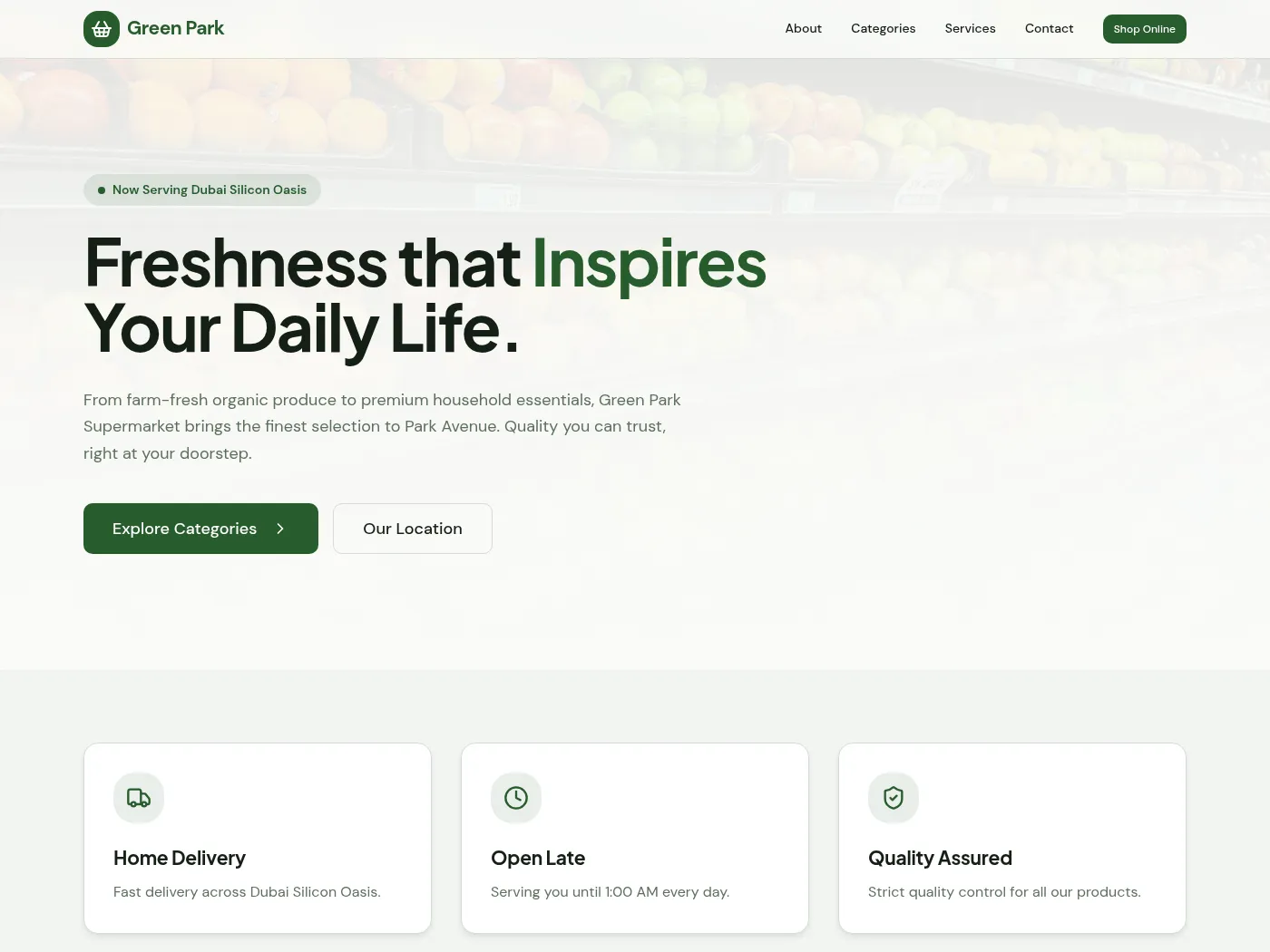 Supermarket Showcase Website