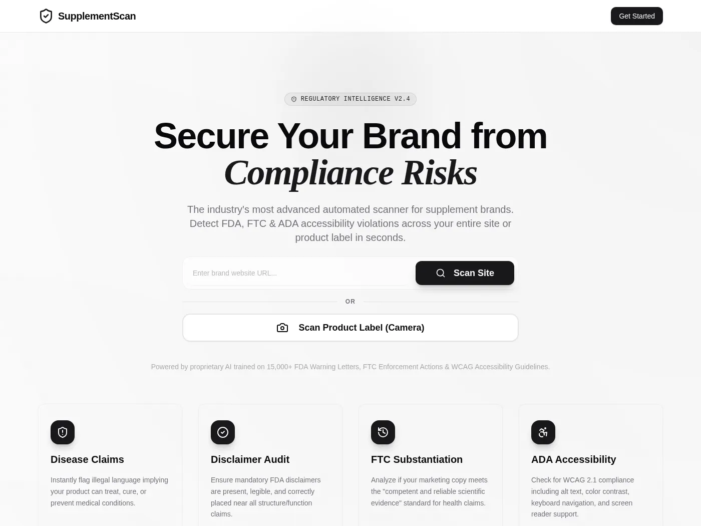 Supplement Compliance Scan