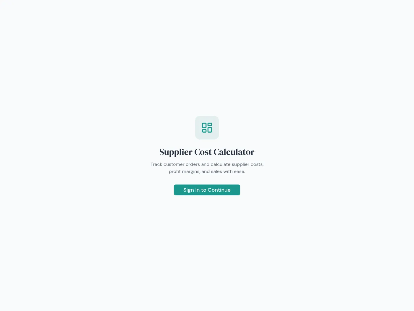 Supplier Cost Calculator