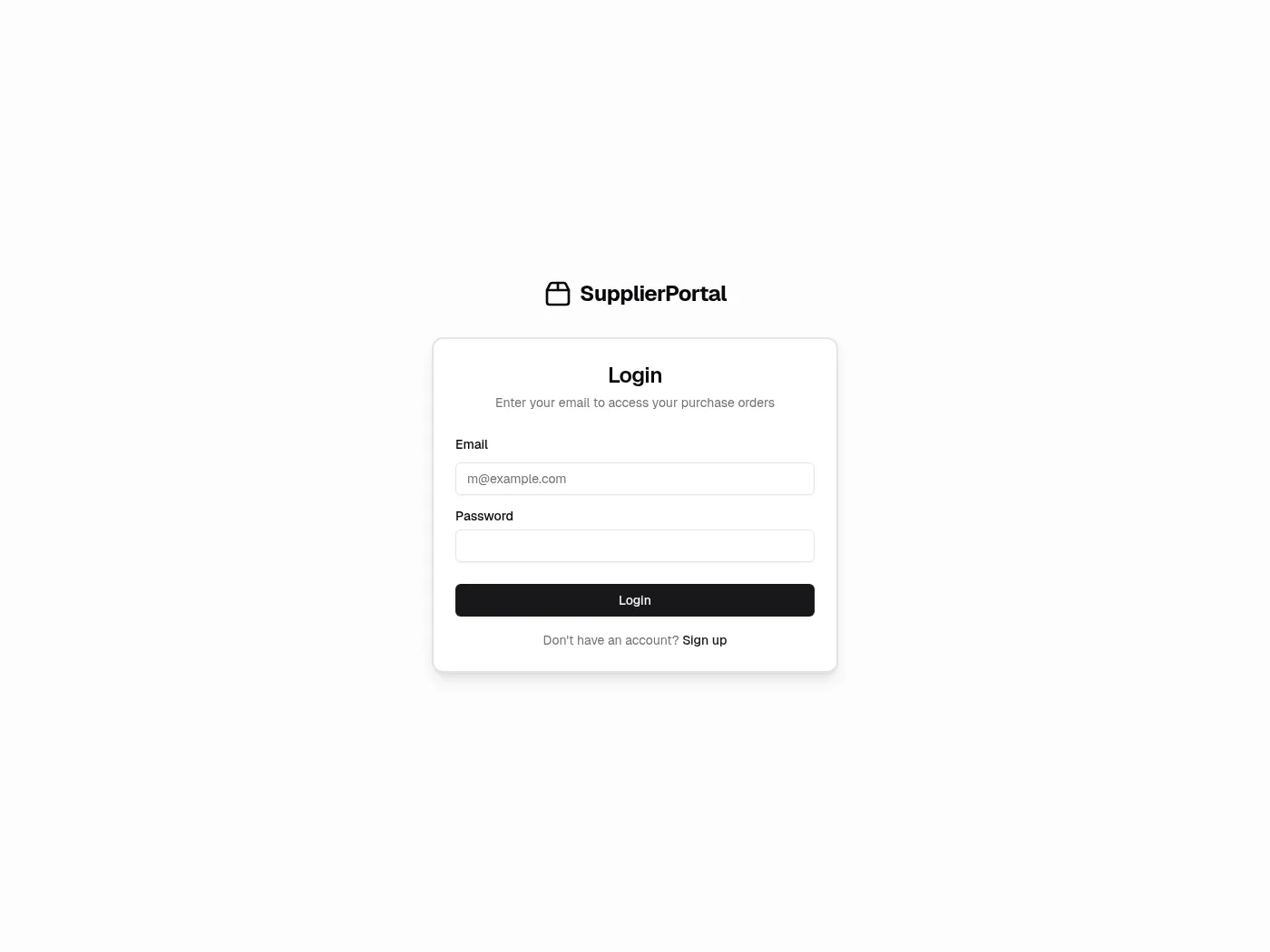 Supplier PO Portal
