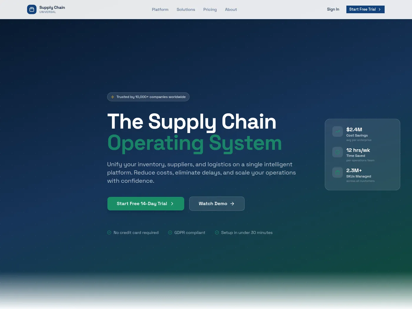 Supply Chain Universal SaaS