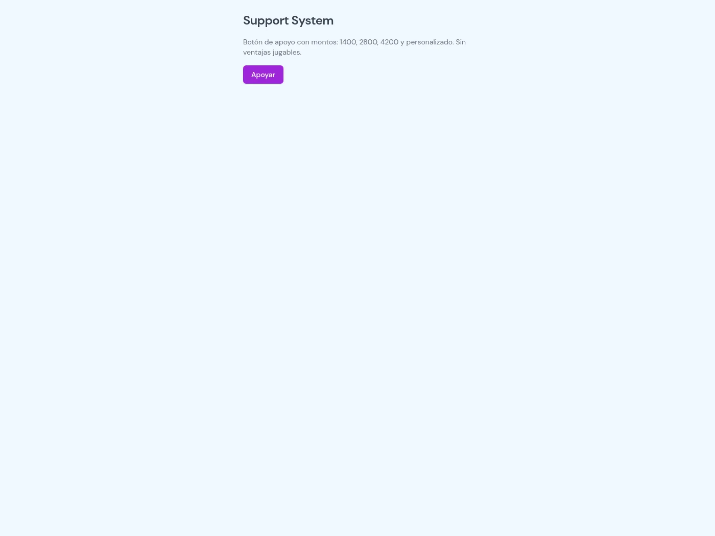 Support System Overhaul