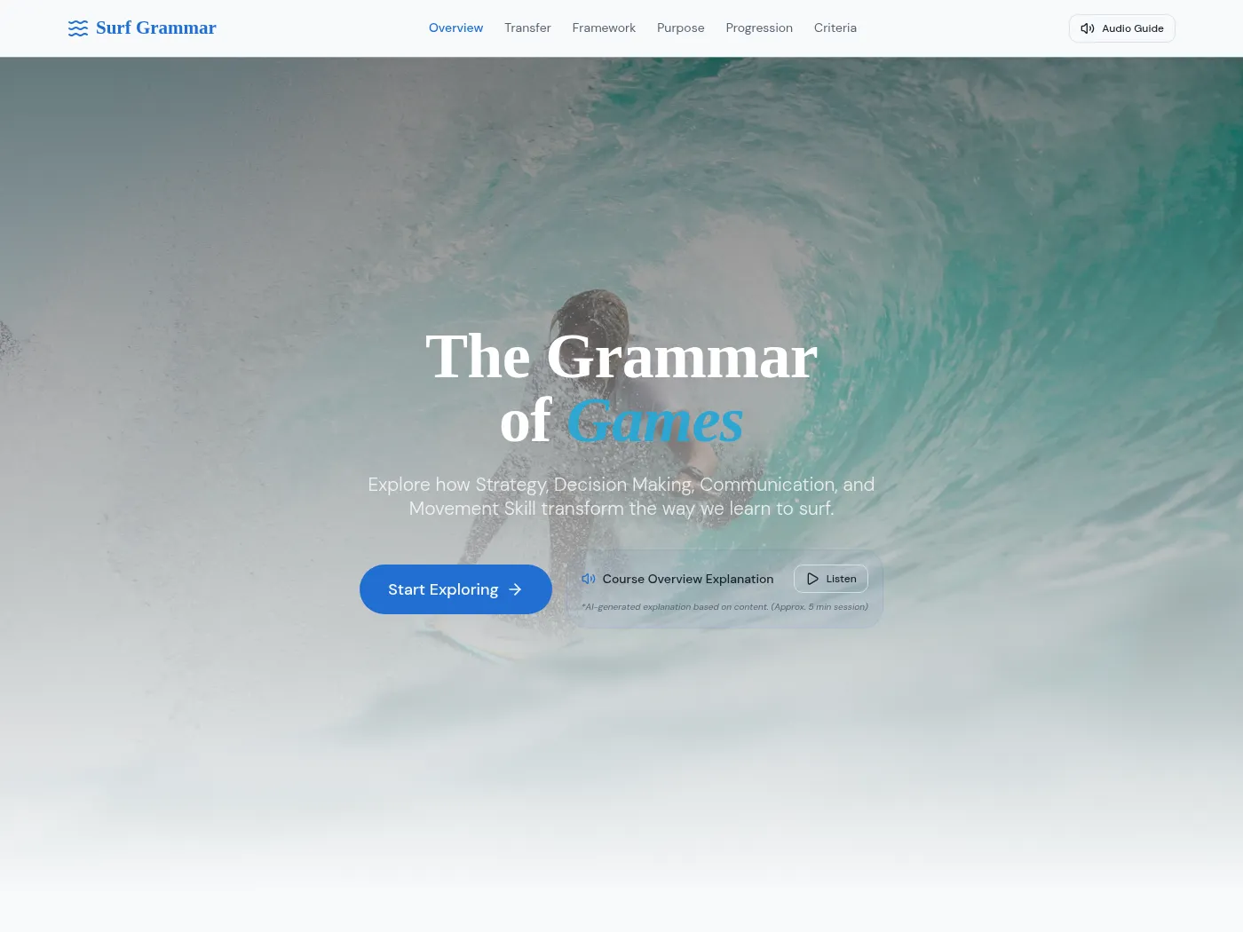 Surf Grammar Games Webpage