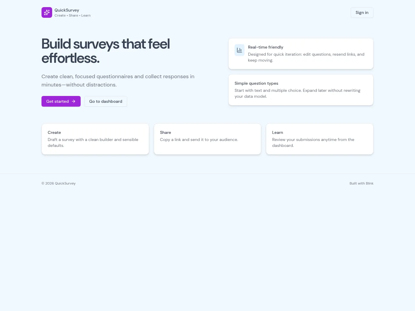 QuickSurvey App