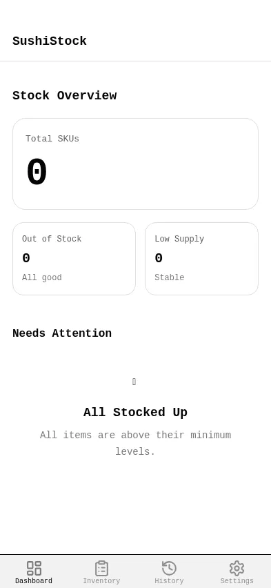 SushiStock Inventory App
