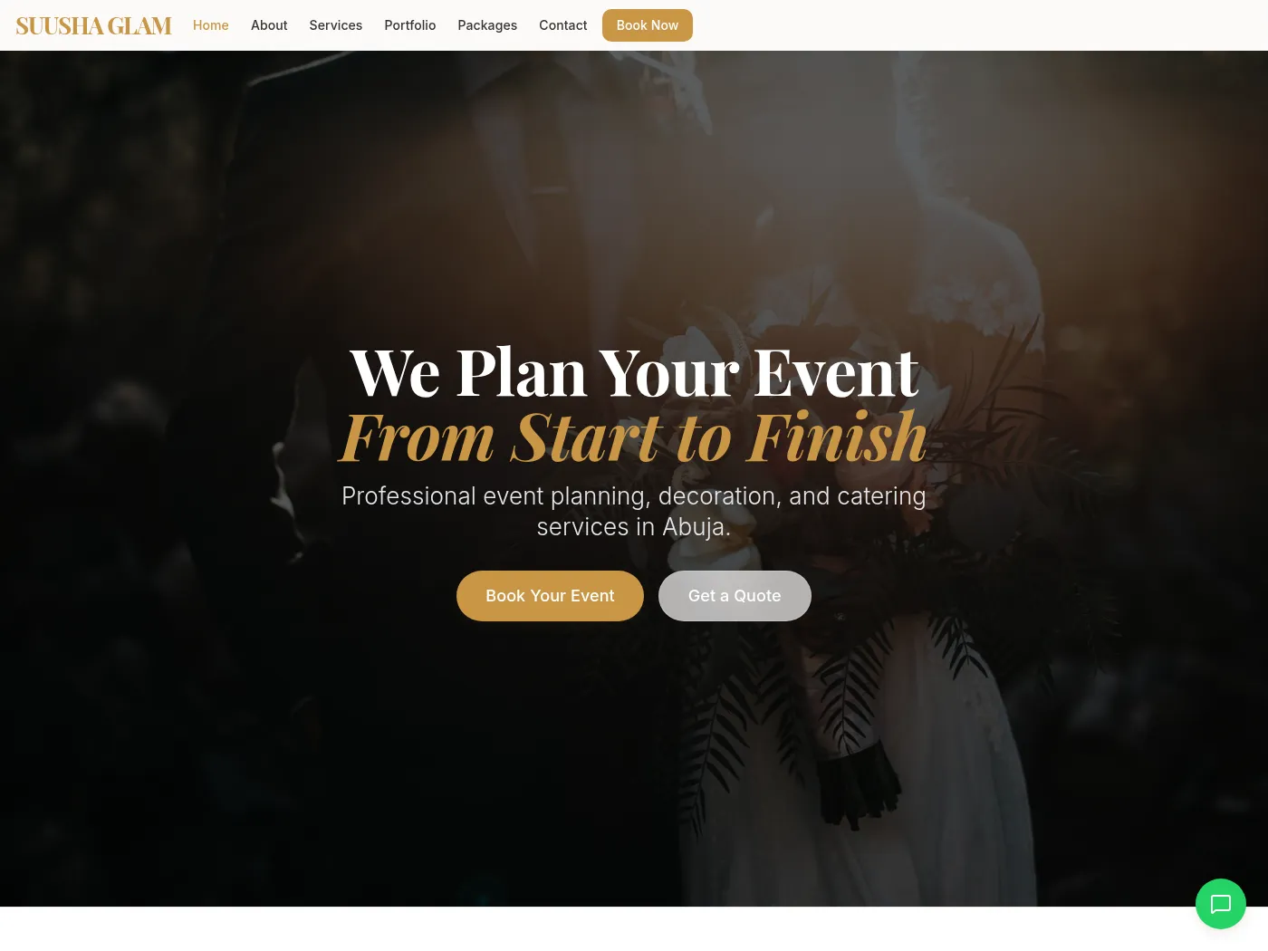 Suusha Glam Events Website