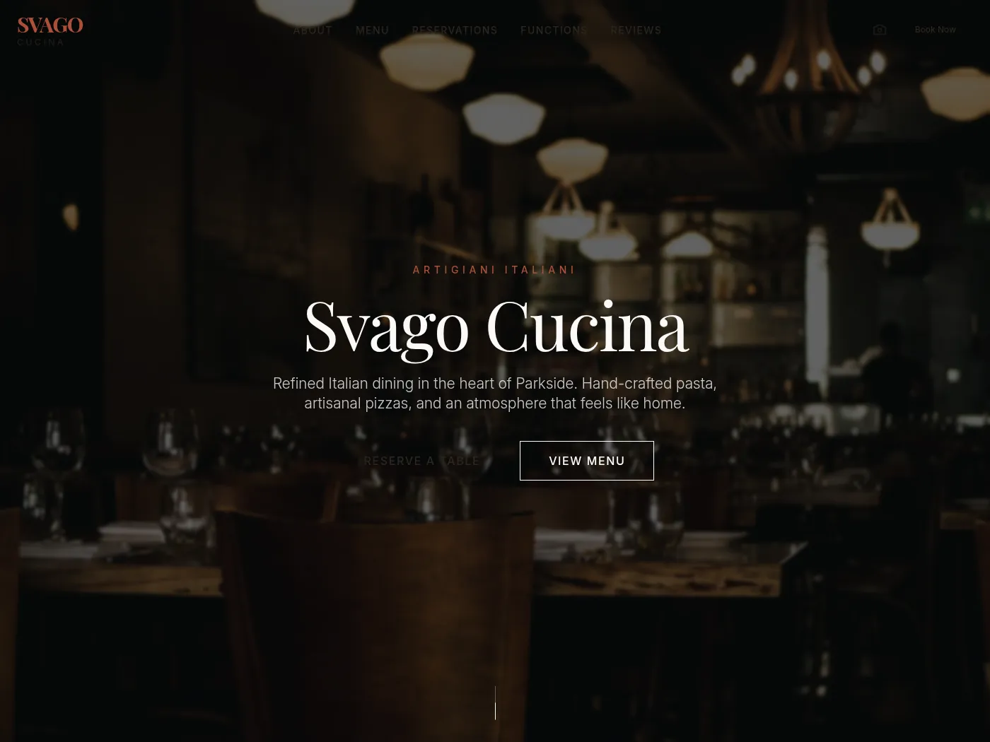 Svago Cucina Website