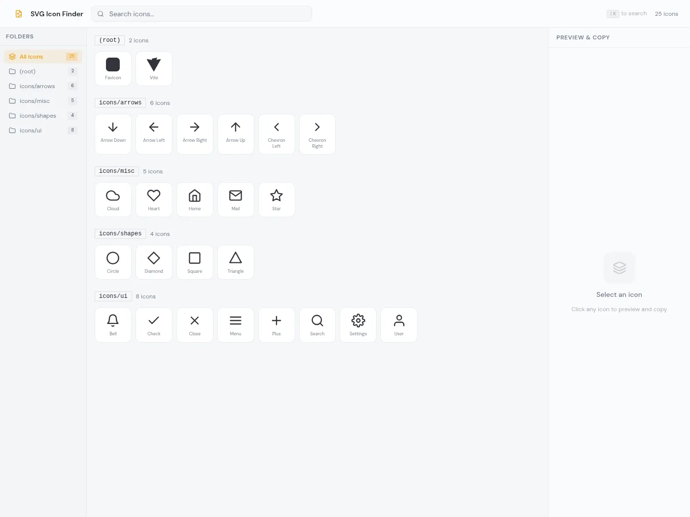 SVG Icon Finder