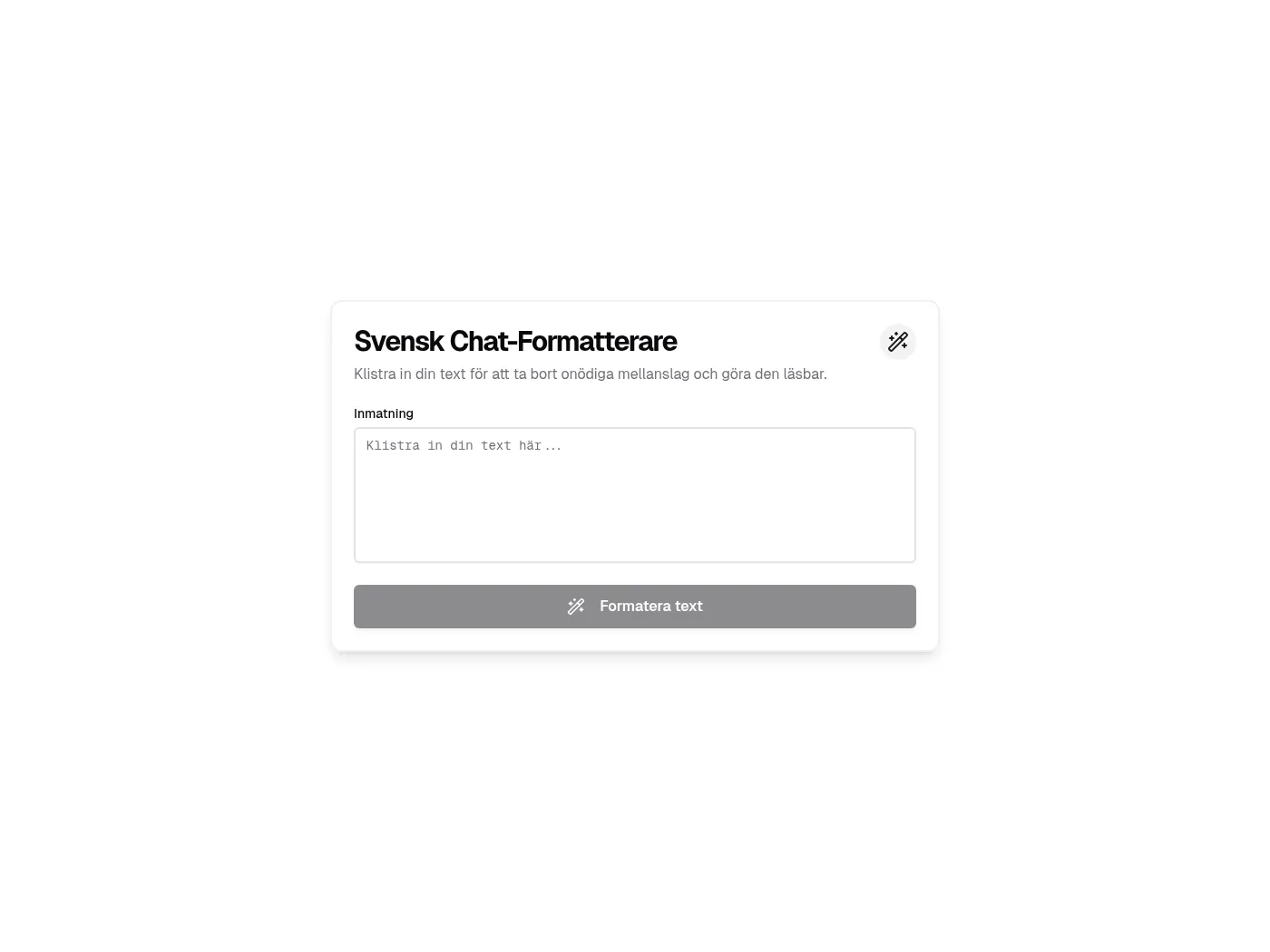 Swedish Chat Formatter