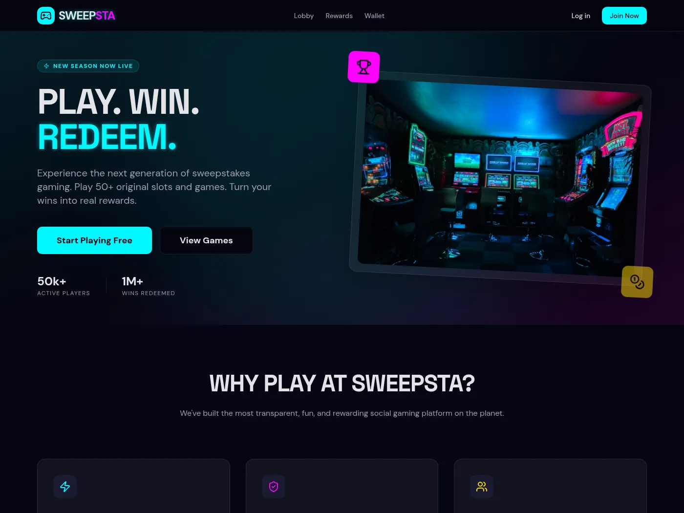 Sweepsta Gaming Platform
