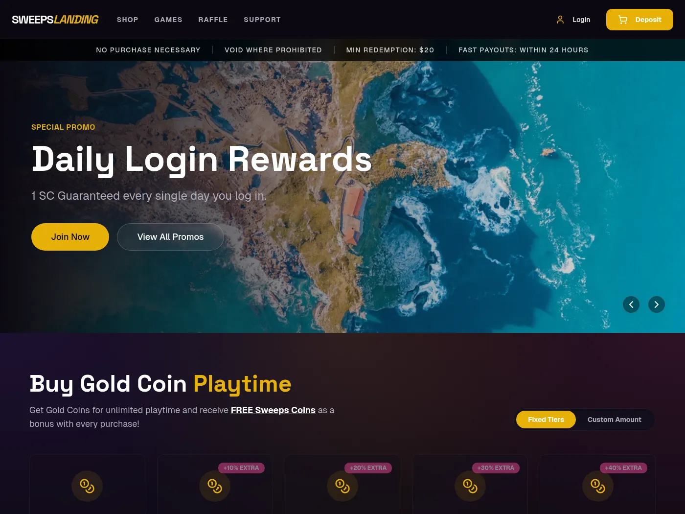 Sweepstakes Landing Casino
