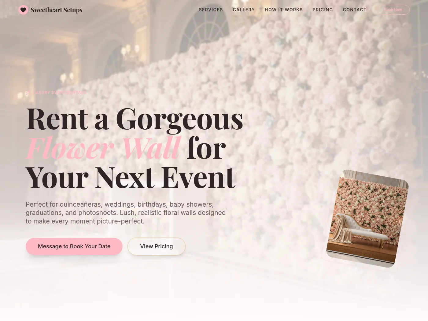 Sweetheart Setups Website