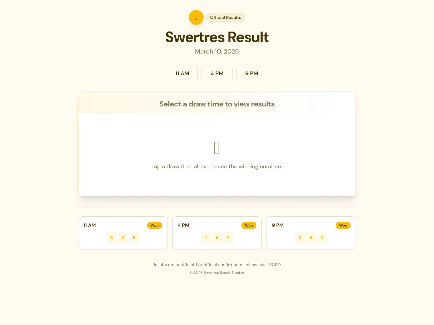 Swertres Result Tracker