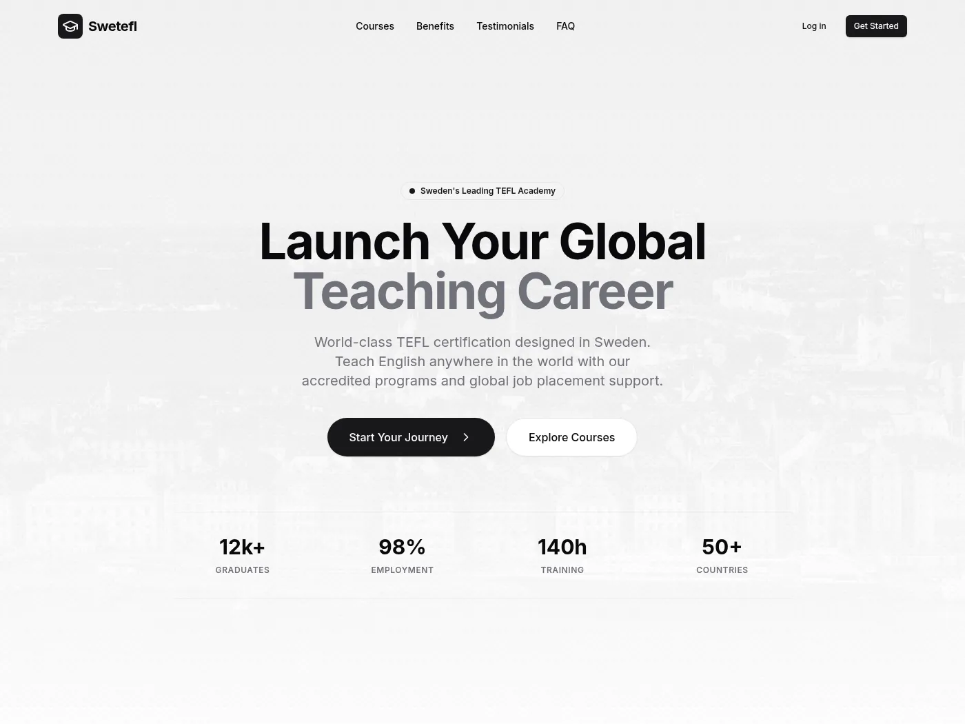Swetefl Landing Page