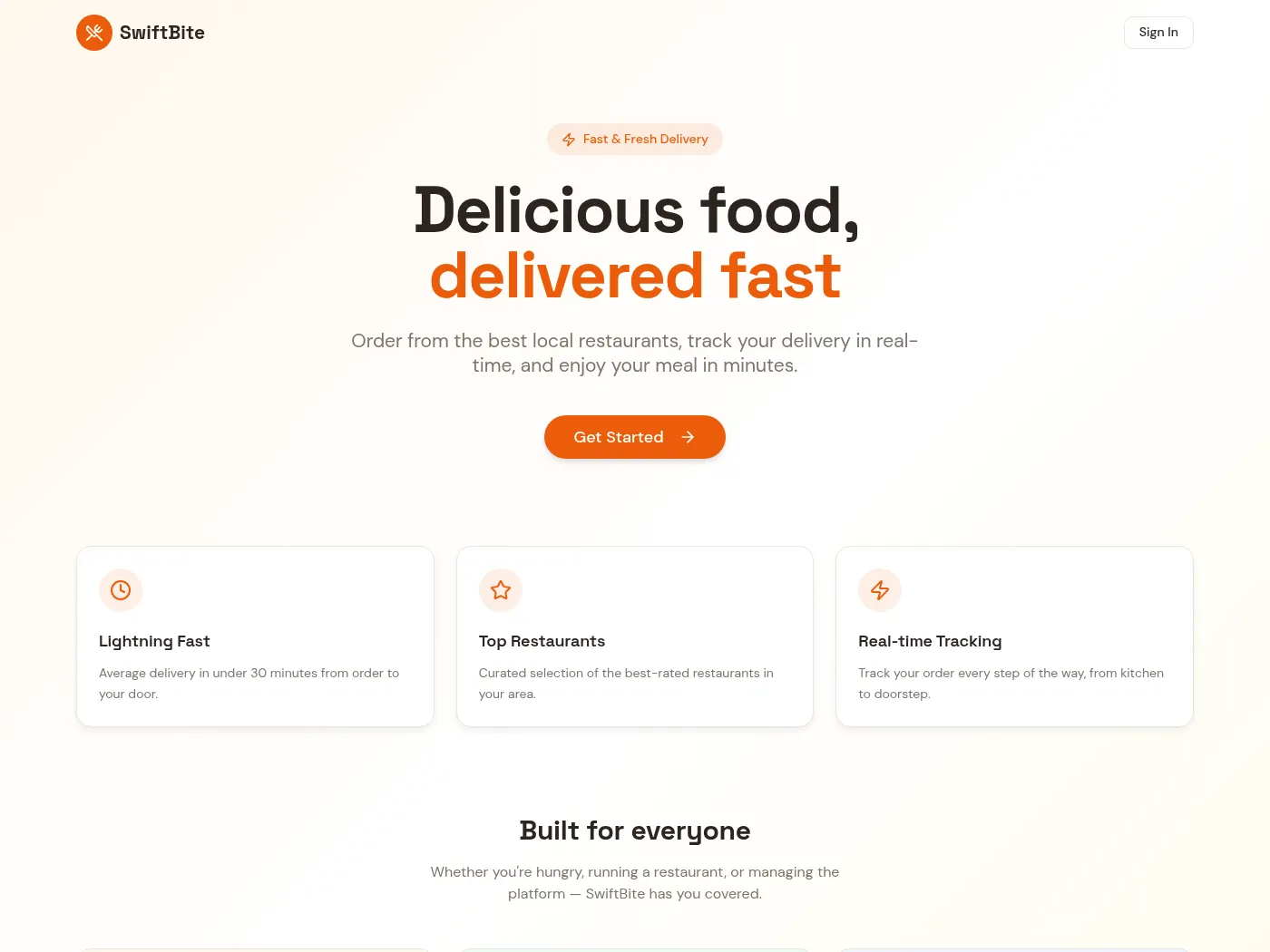 SwiftBite Delivery