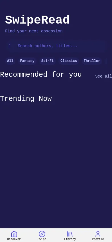 SwipeRead Discovery App