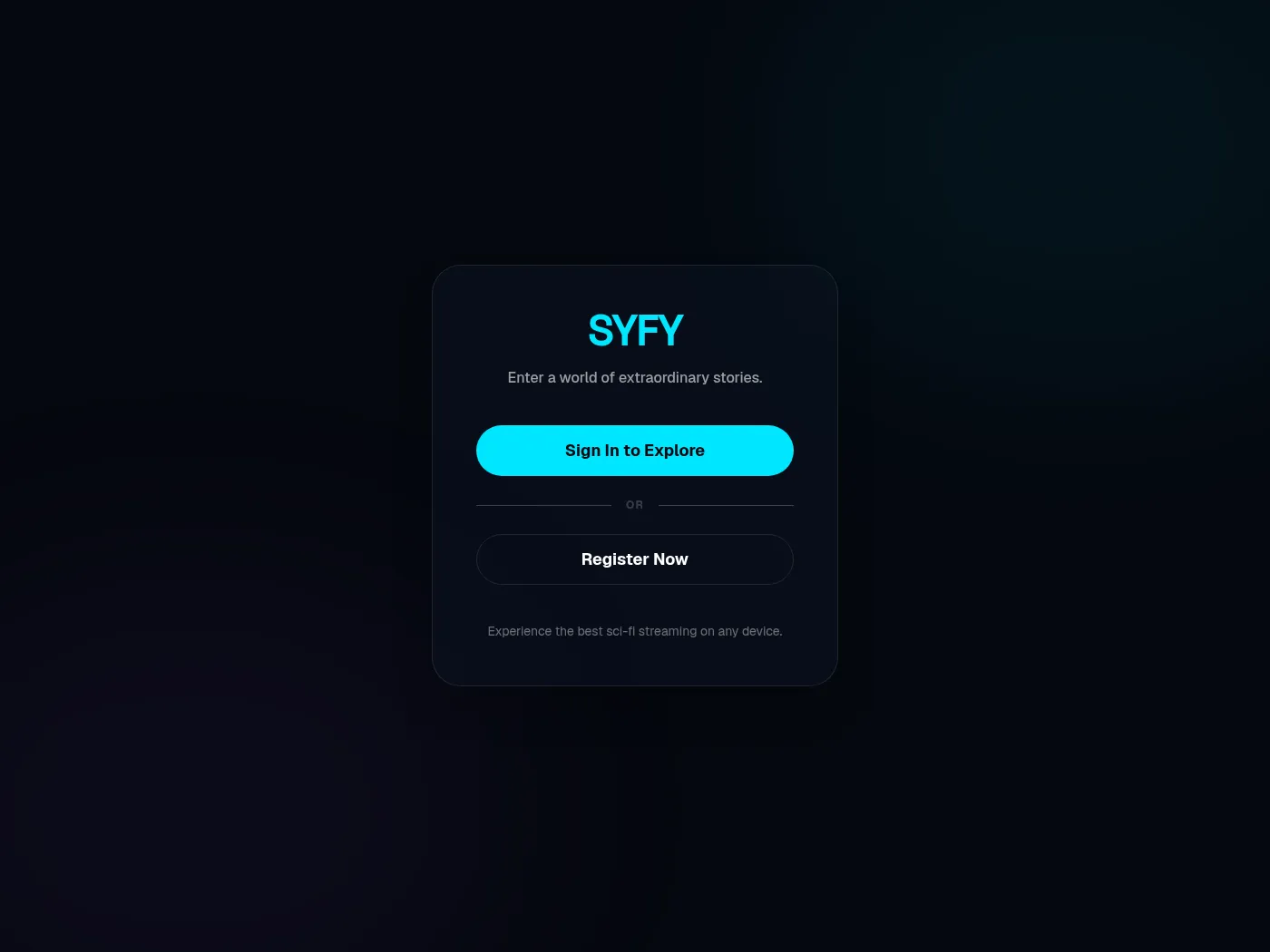 Syfy Tablet Web Portal