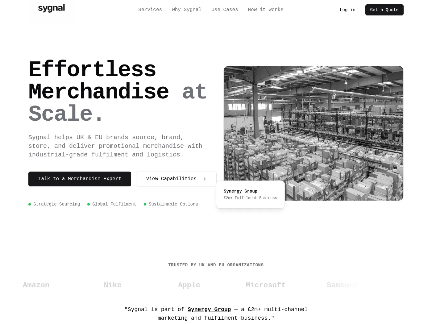 Sygnal B2B Landing Page