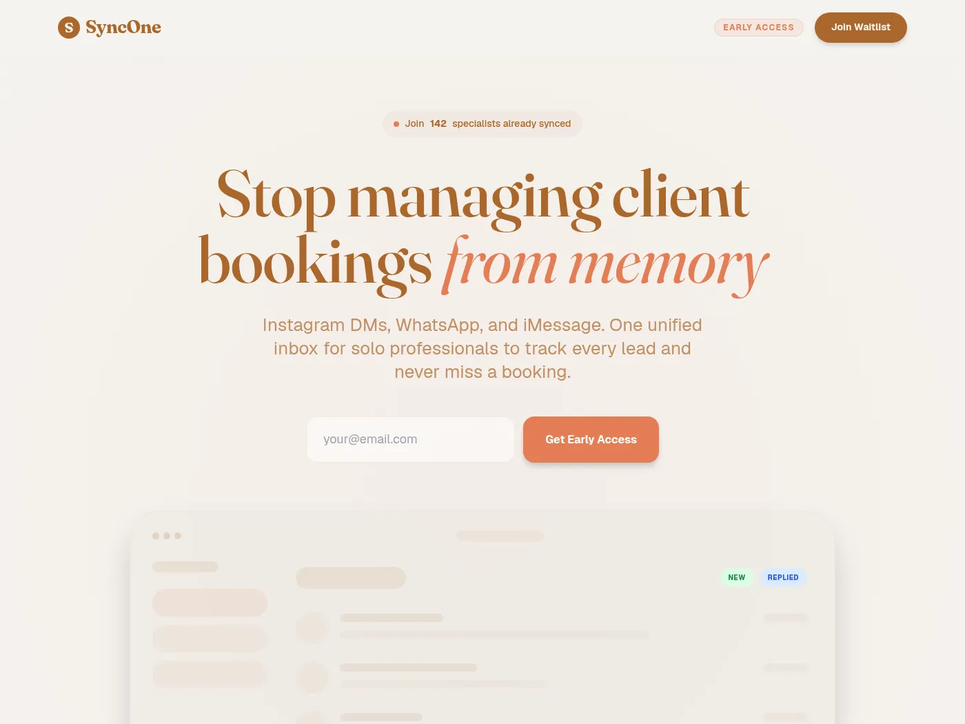 SyncOne Waitlist Page