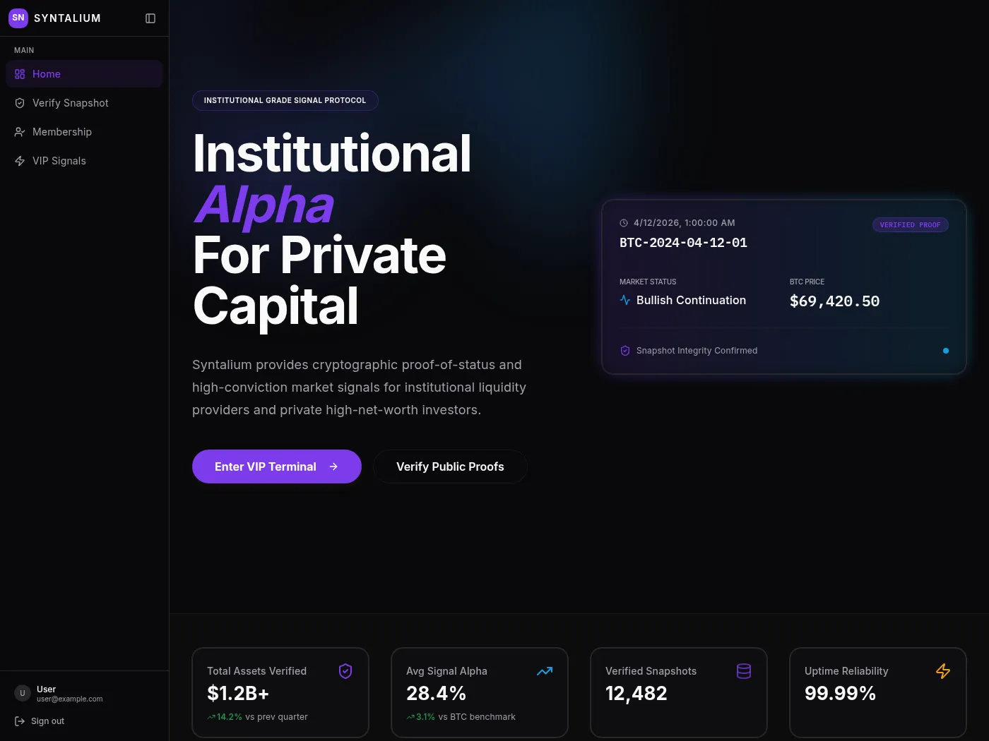 Syntalium Premium Crypto Portal