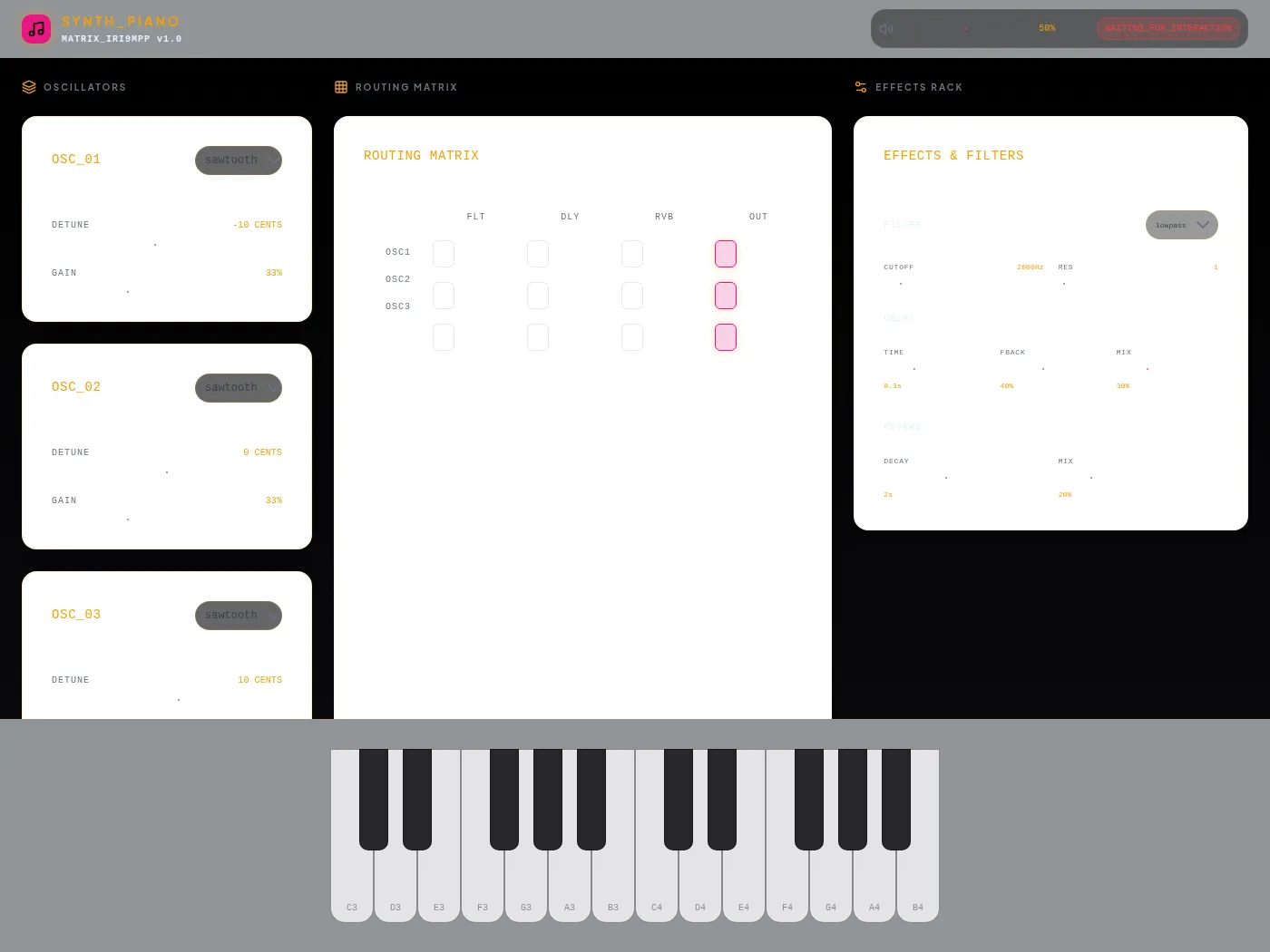 Synth Piano Matrix