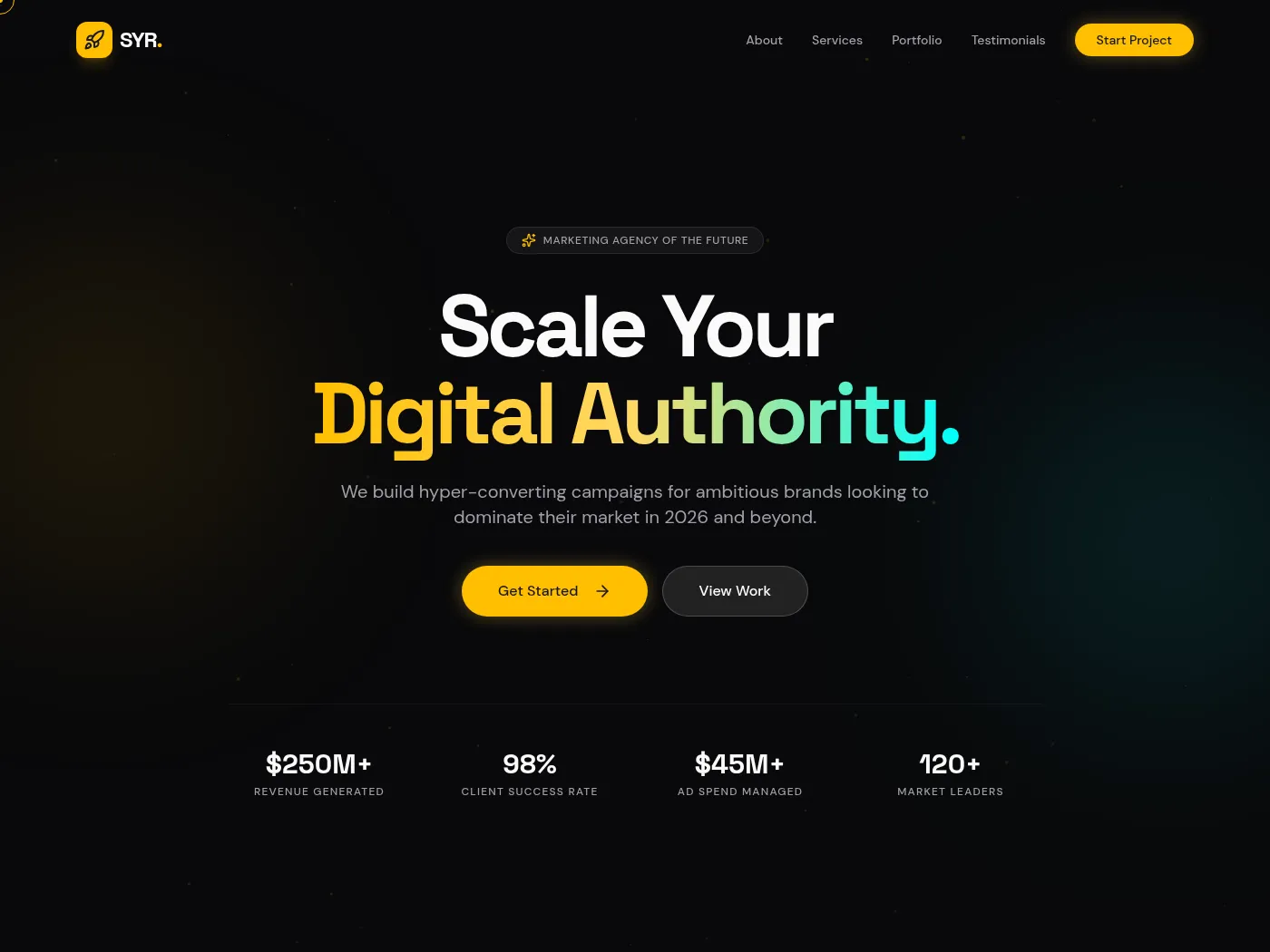 SYR Campaigns Futuristic Website