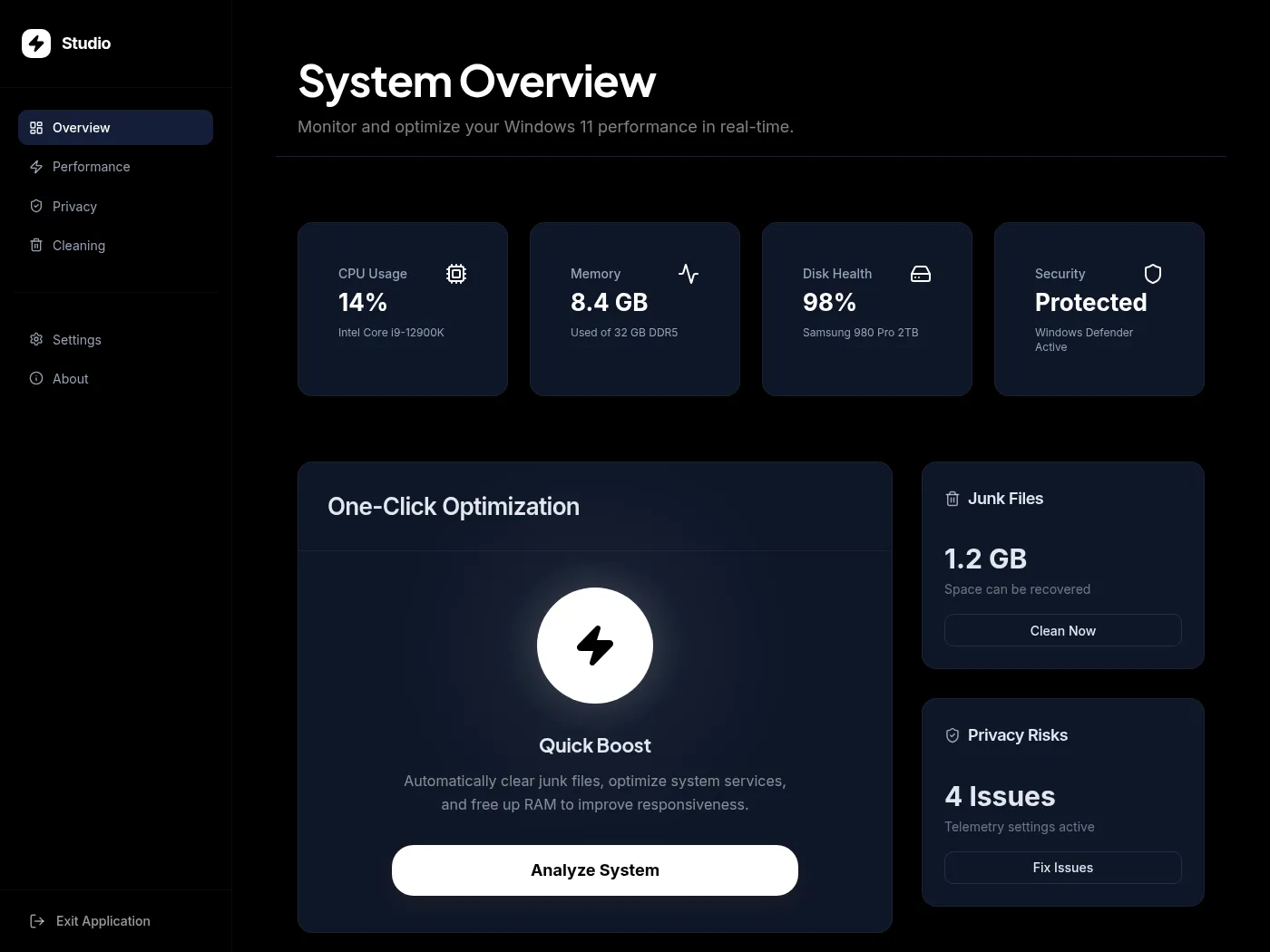 System Optimizer Studio