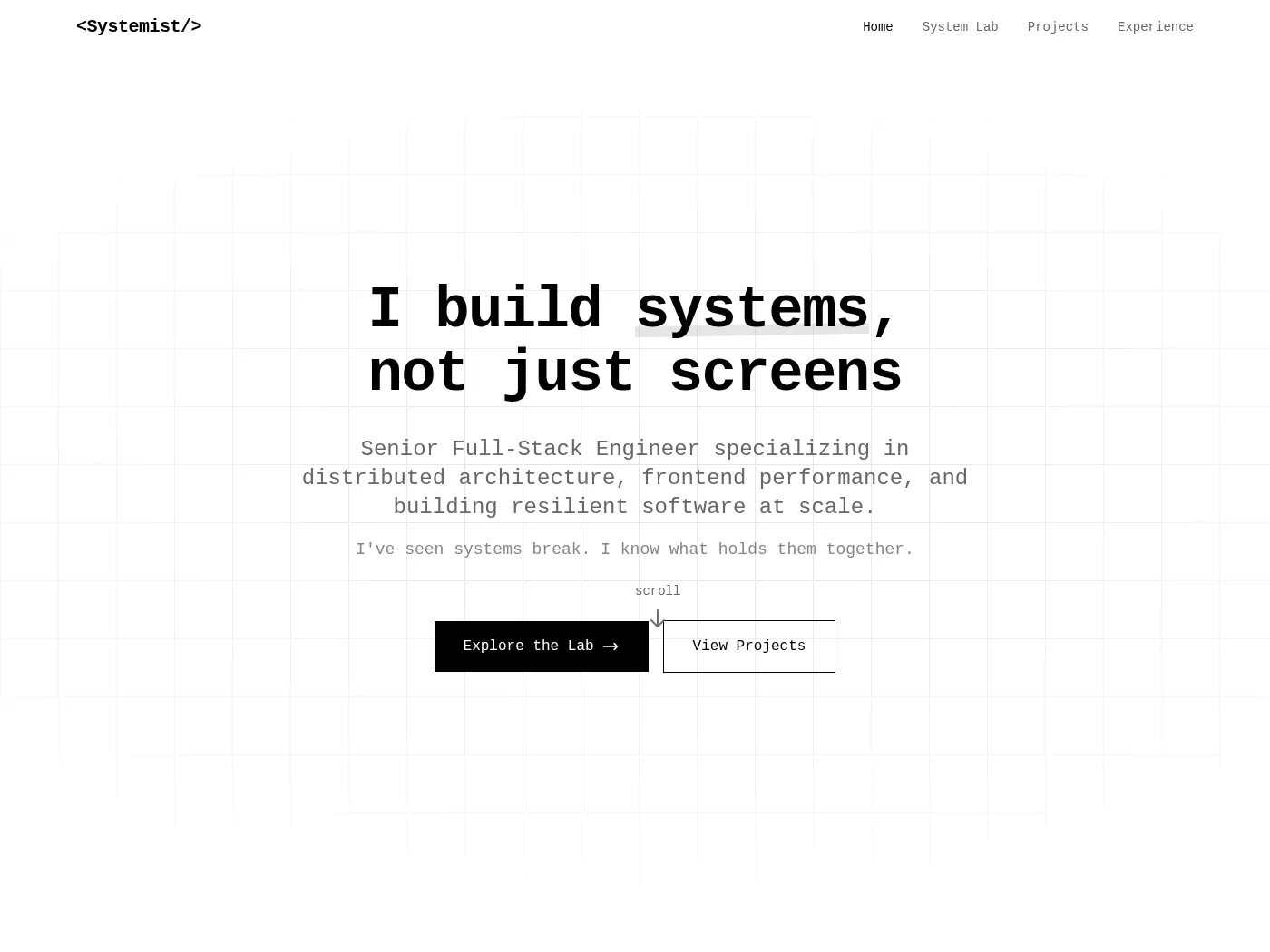 Systemist Portfolio