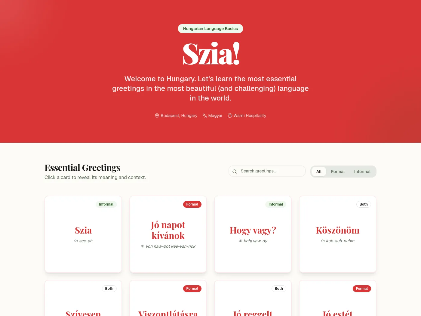 Szia Greeting App