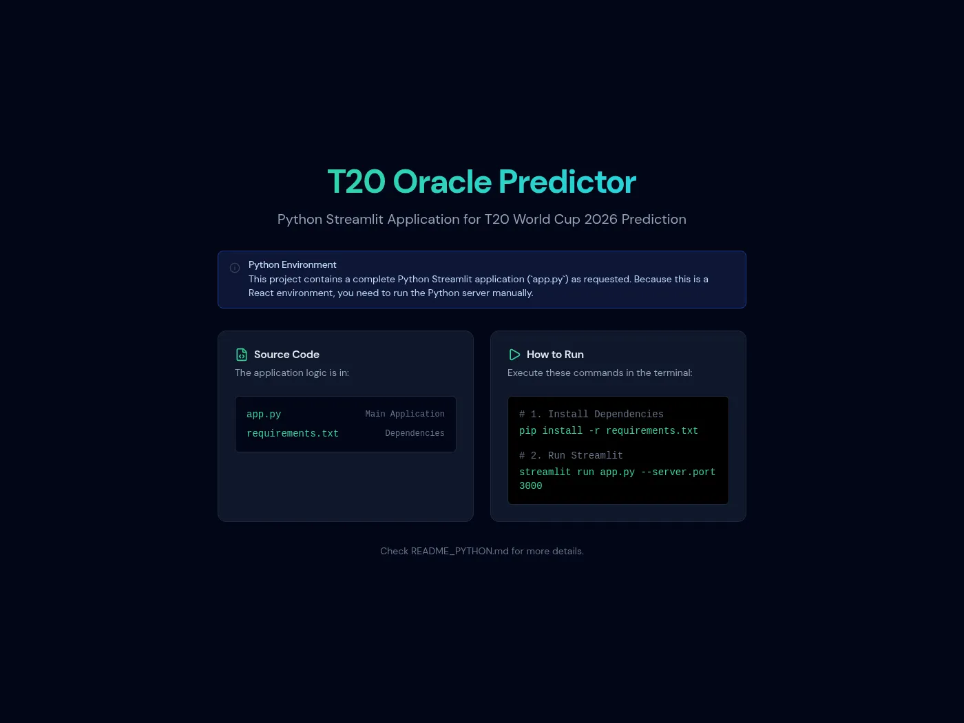 T20 Oracle Predictor
