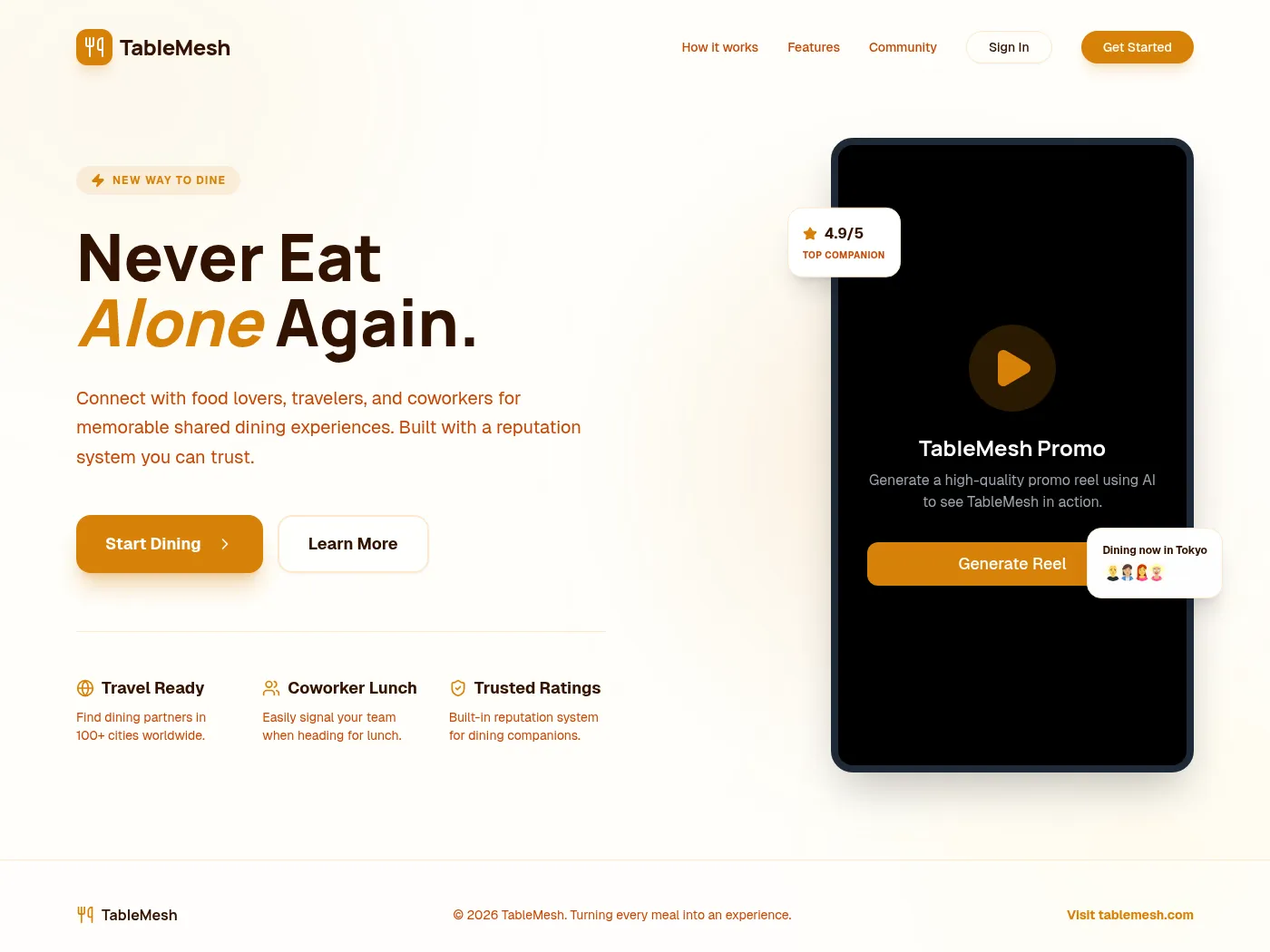 TableMesh Promo Reel