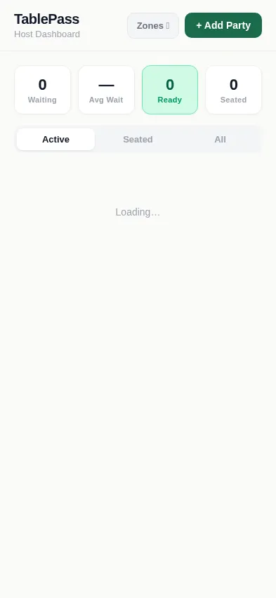 TablePass Waitlist MVP