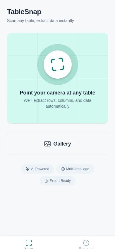 TableSnap Mobile