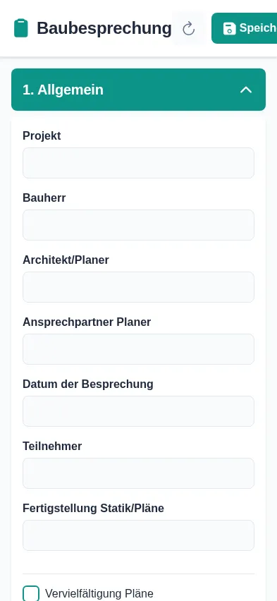 Ausfüllbare Tablet Anwendung