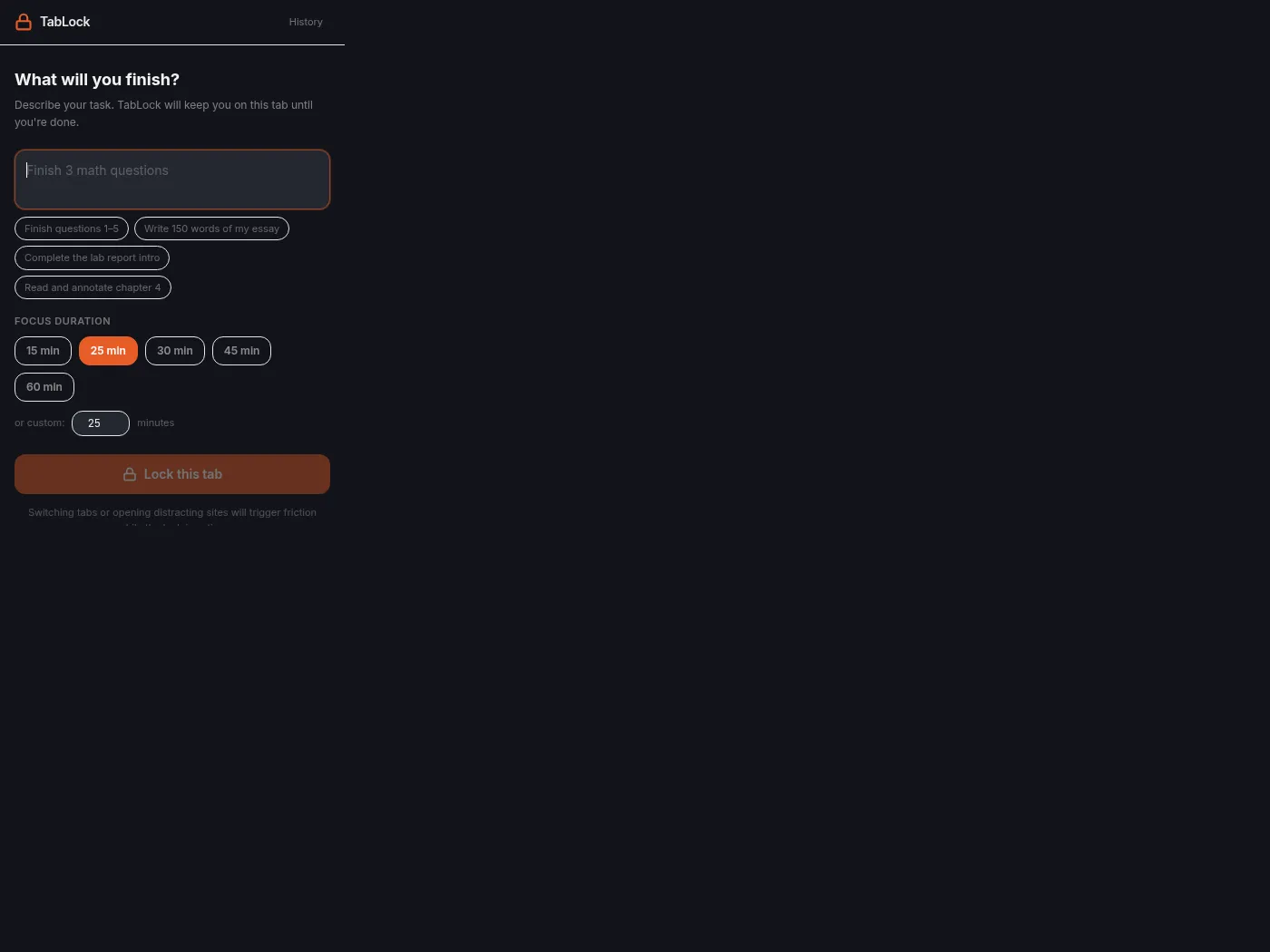 TabLock – Homework Tab Lock