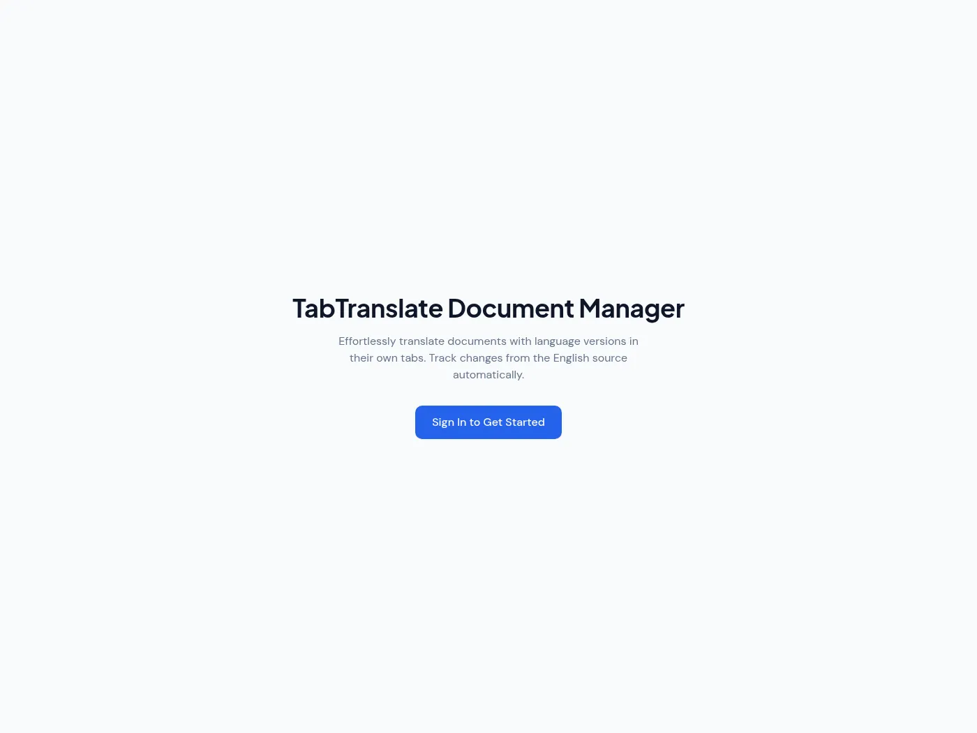 TabTranslate Document Manager
