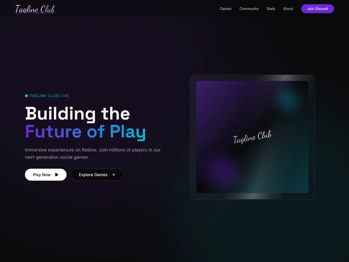 Tagline Club Interactive Web