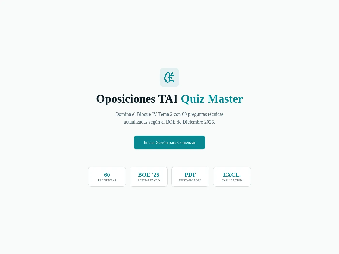 Oposiciones TAI Quiz Master