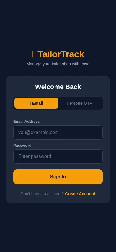 TailorTrack Mobile App