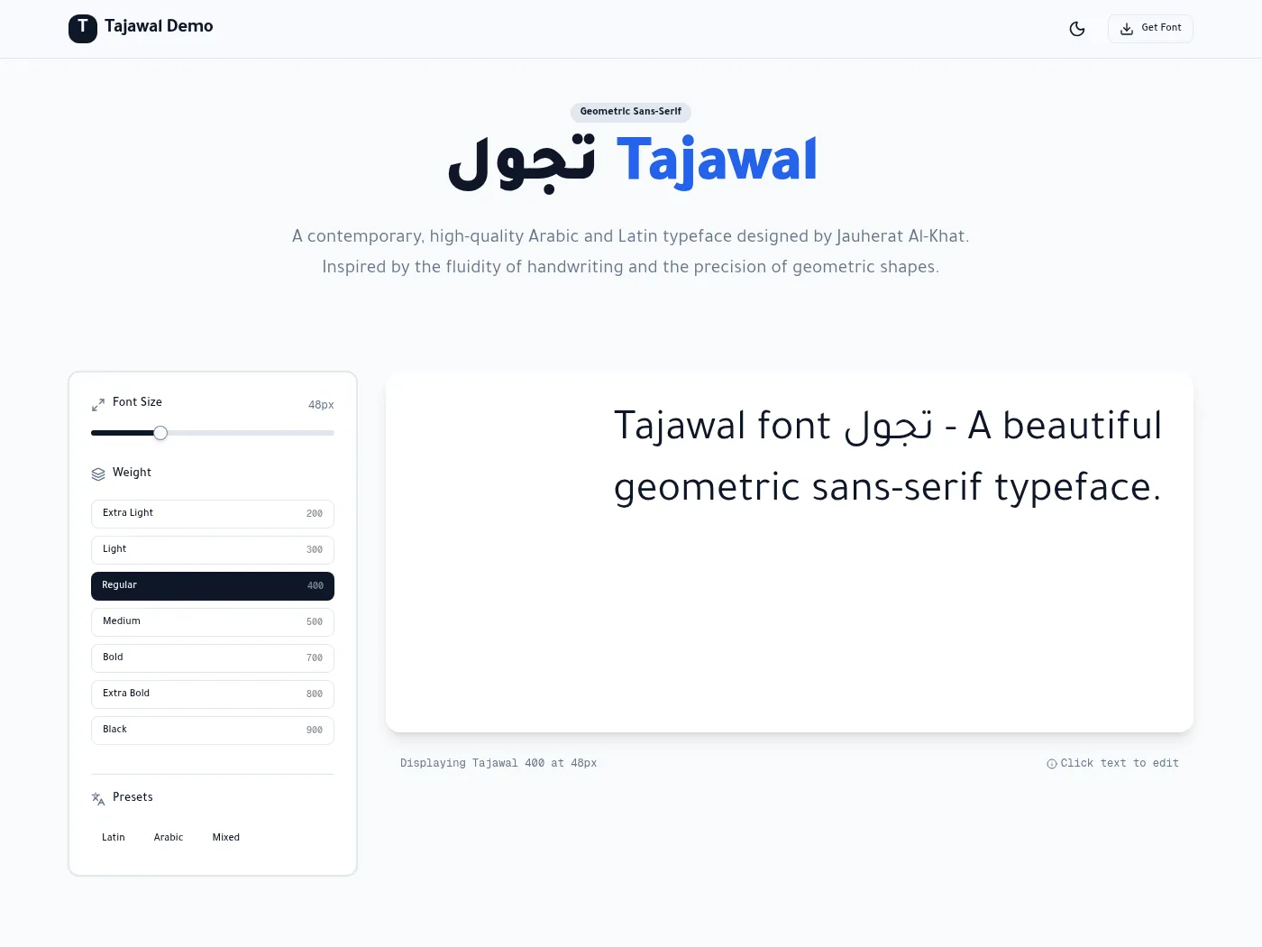 Tajawal Font Demo