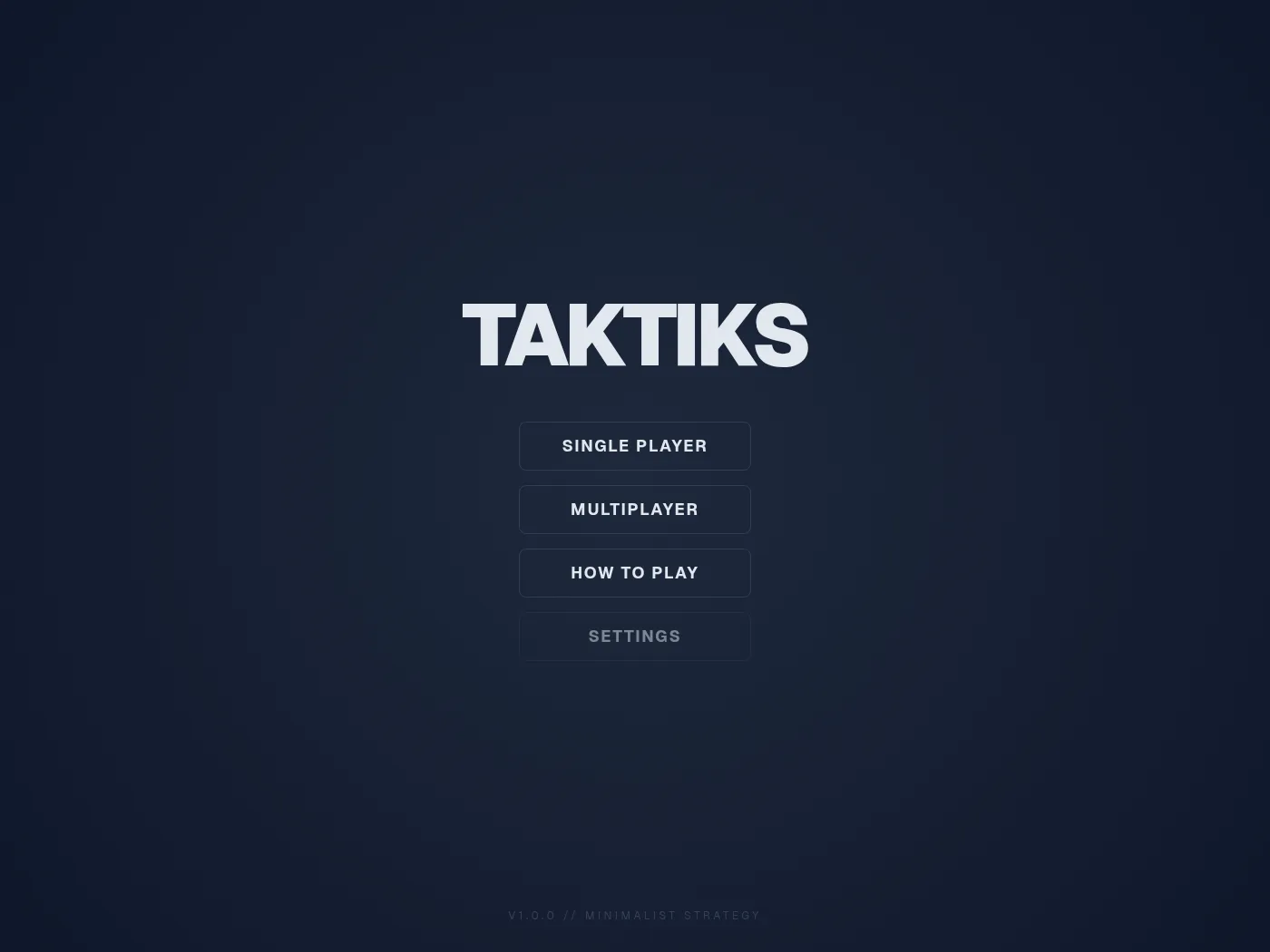 TAKTIKS Minimalist Strategy