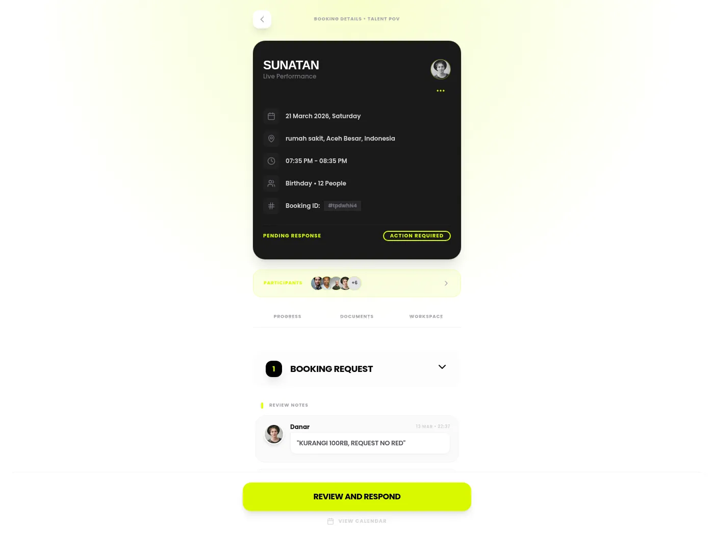 Talent Booking Portal