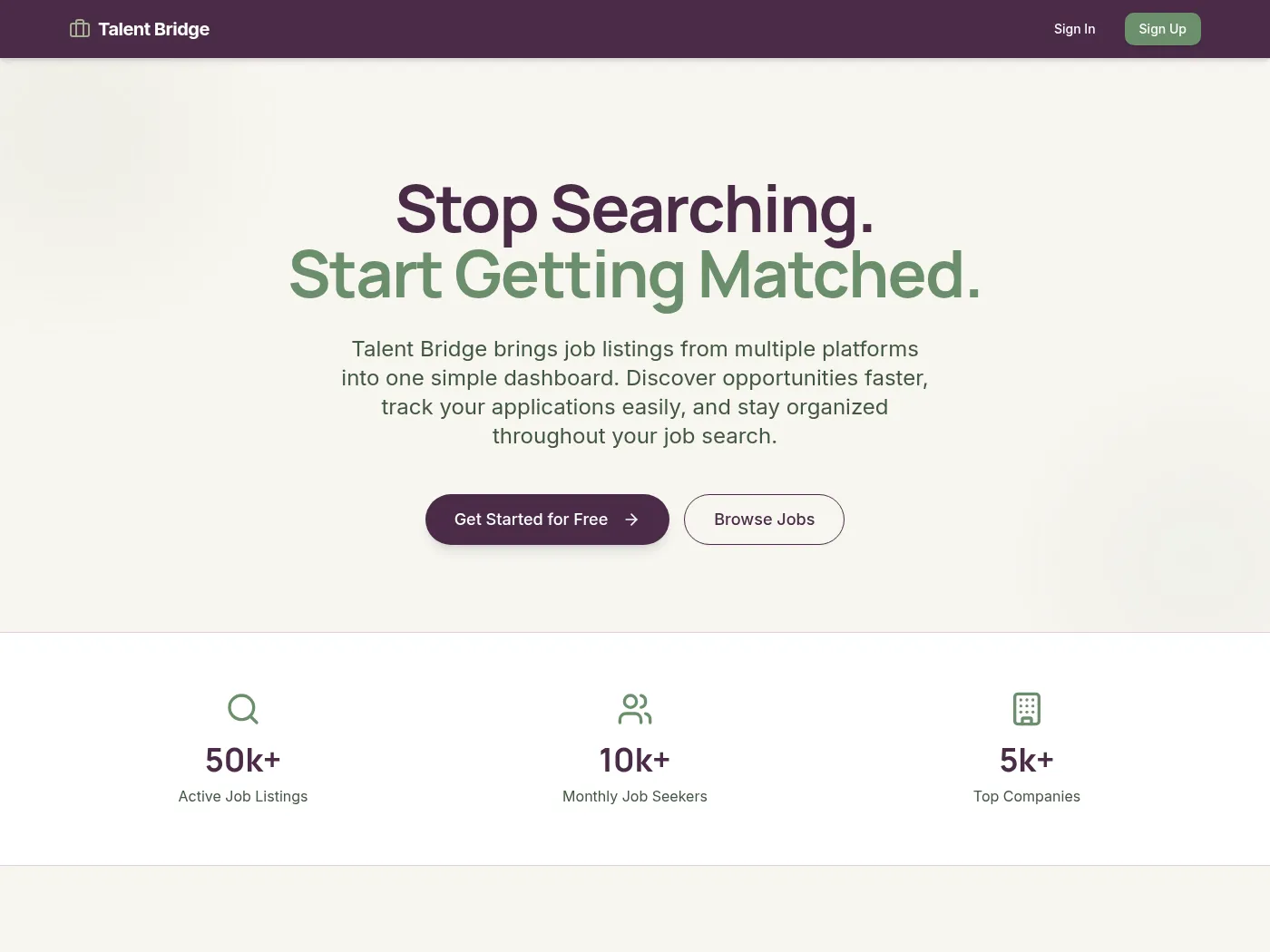 Talent Bridge Job Portal