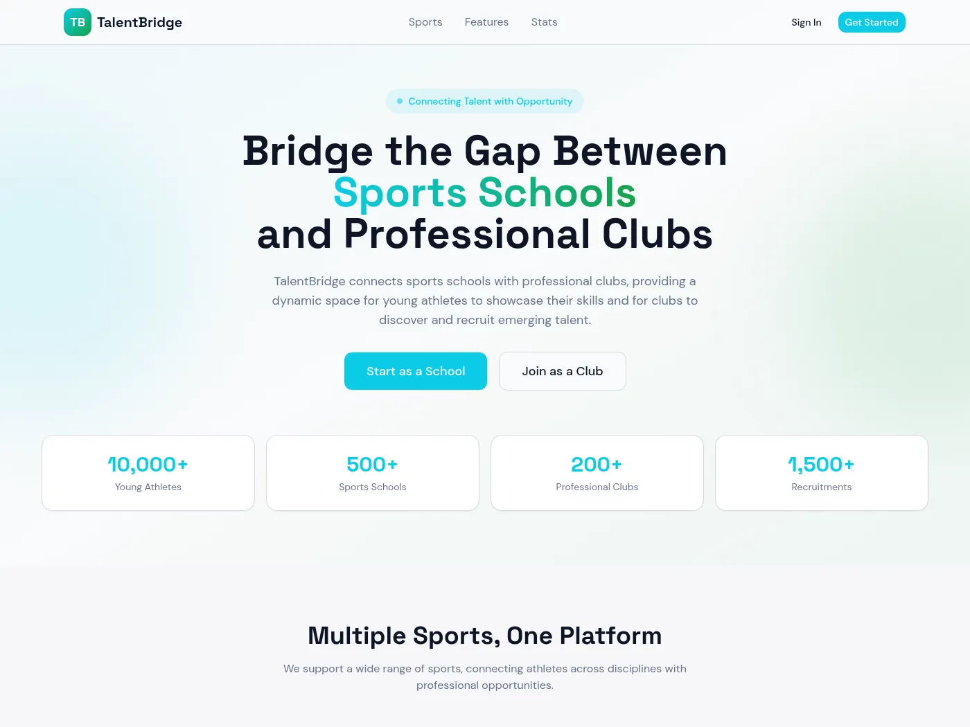 TalentBridge Sports Platform