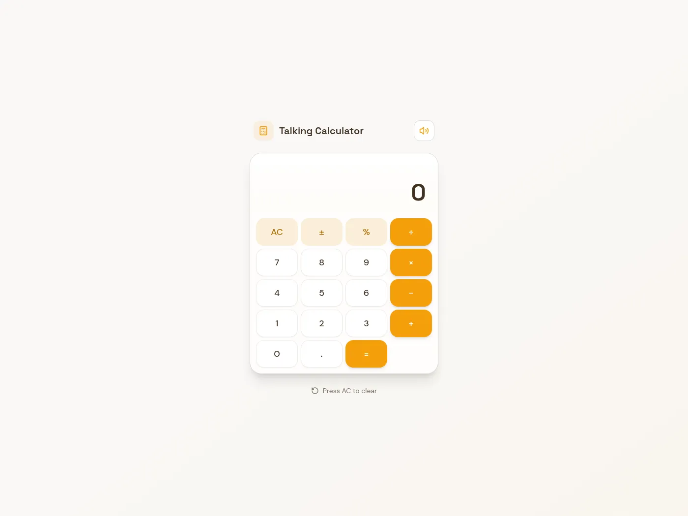 Talking Calculator