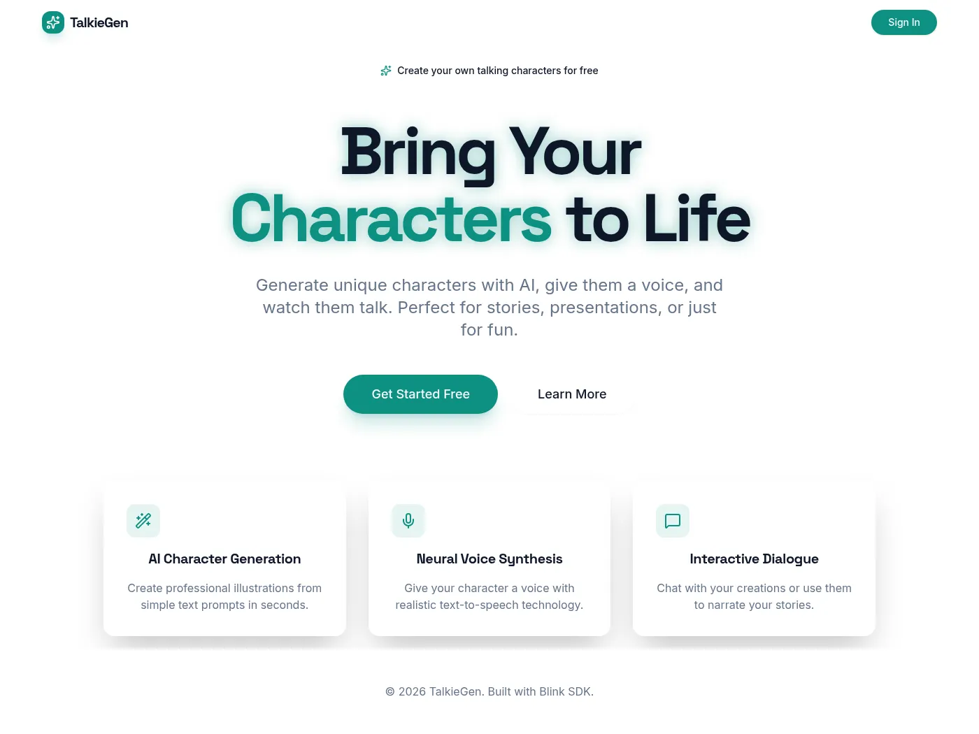 Talkative Characters Creator