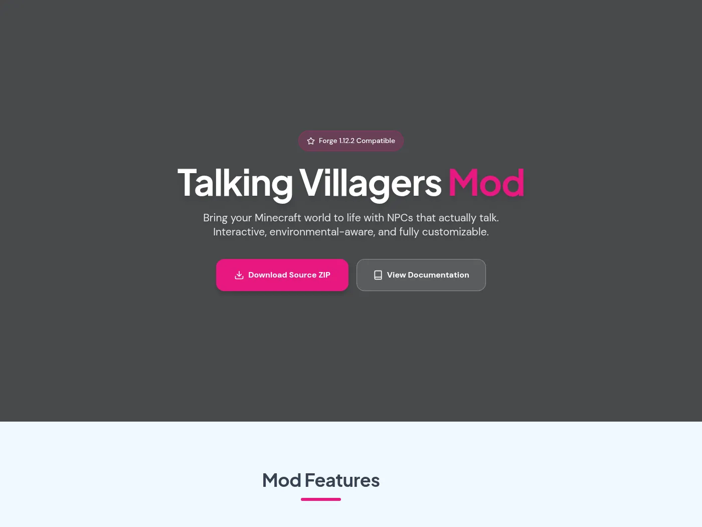 Talking Villagers Mod