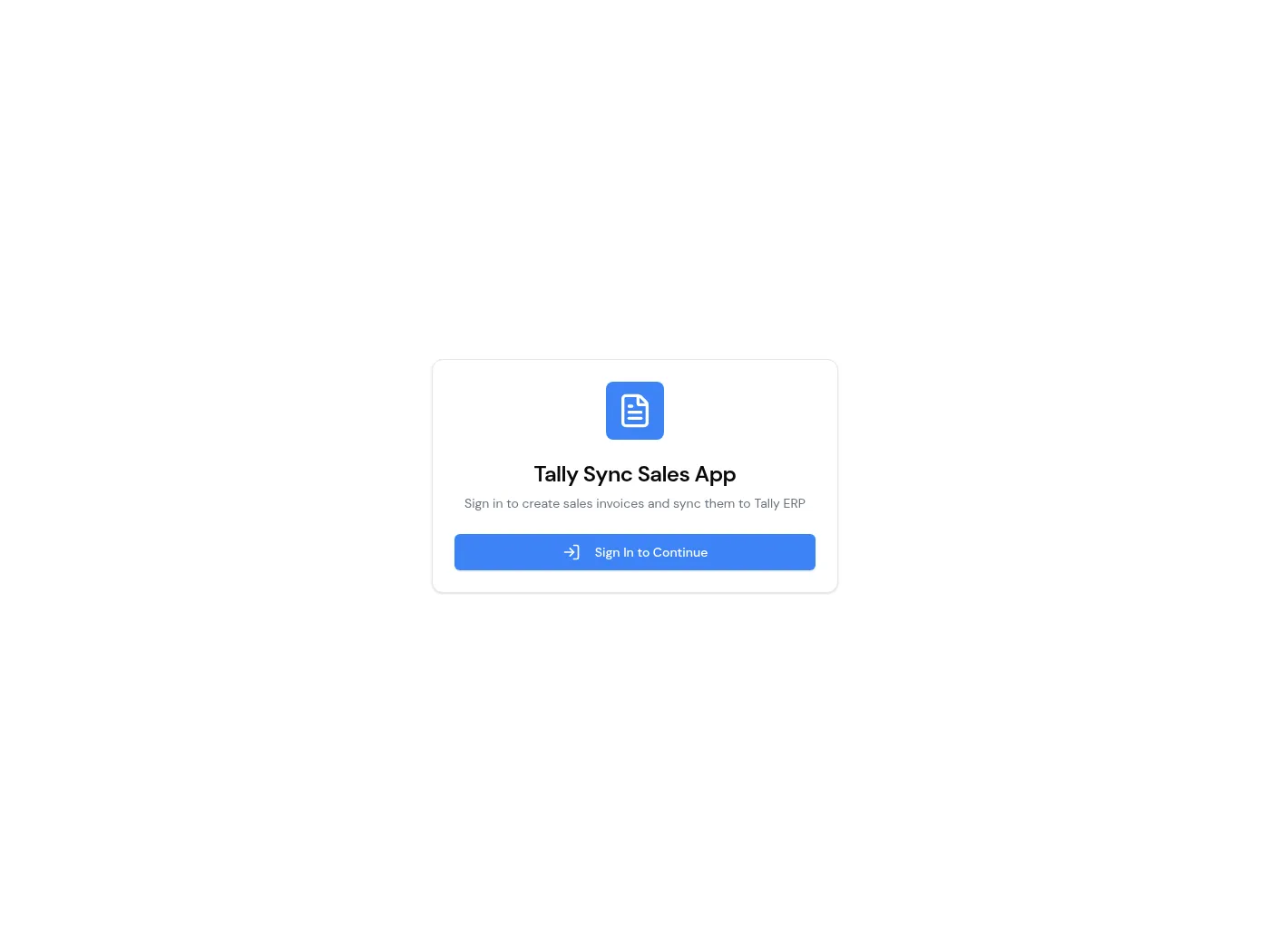 Tally Sync Sales App