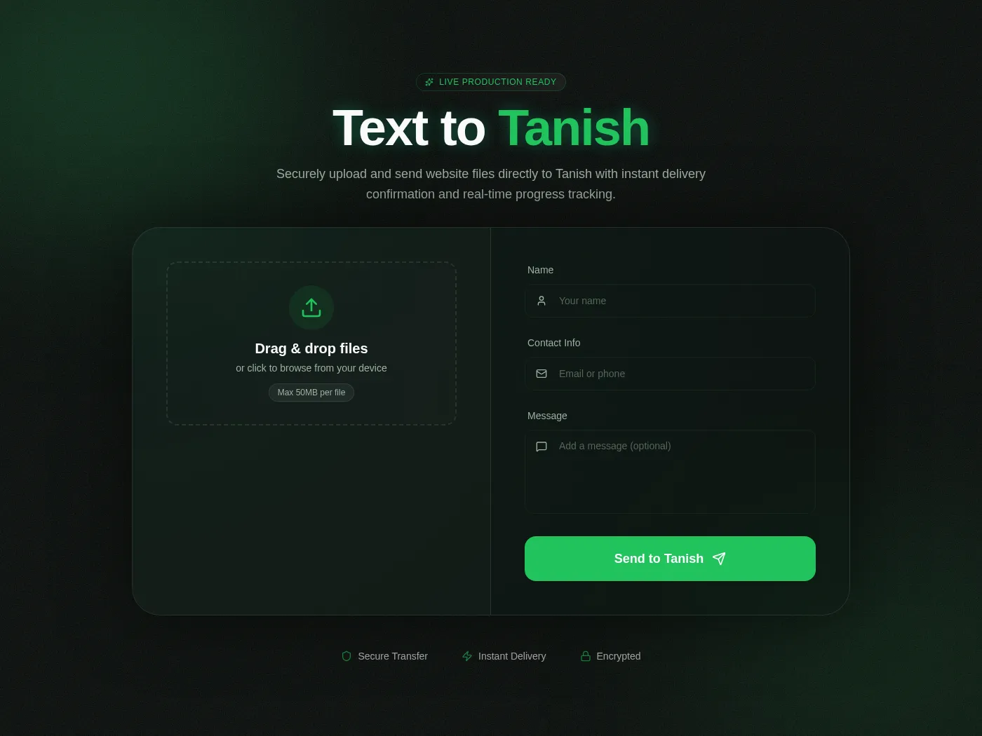 Text to Tanish Uploader